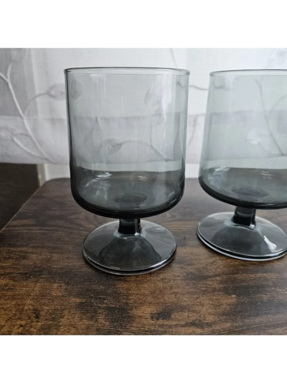 IKEA | Dining | Ikea Ombonad Smokey Grey Blue Goblet Wine Glasses Set 2 ...